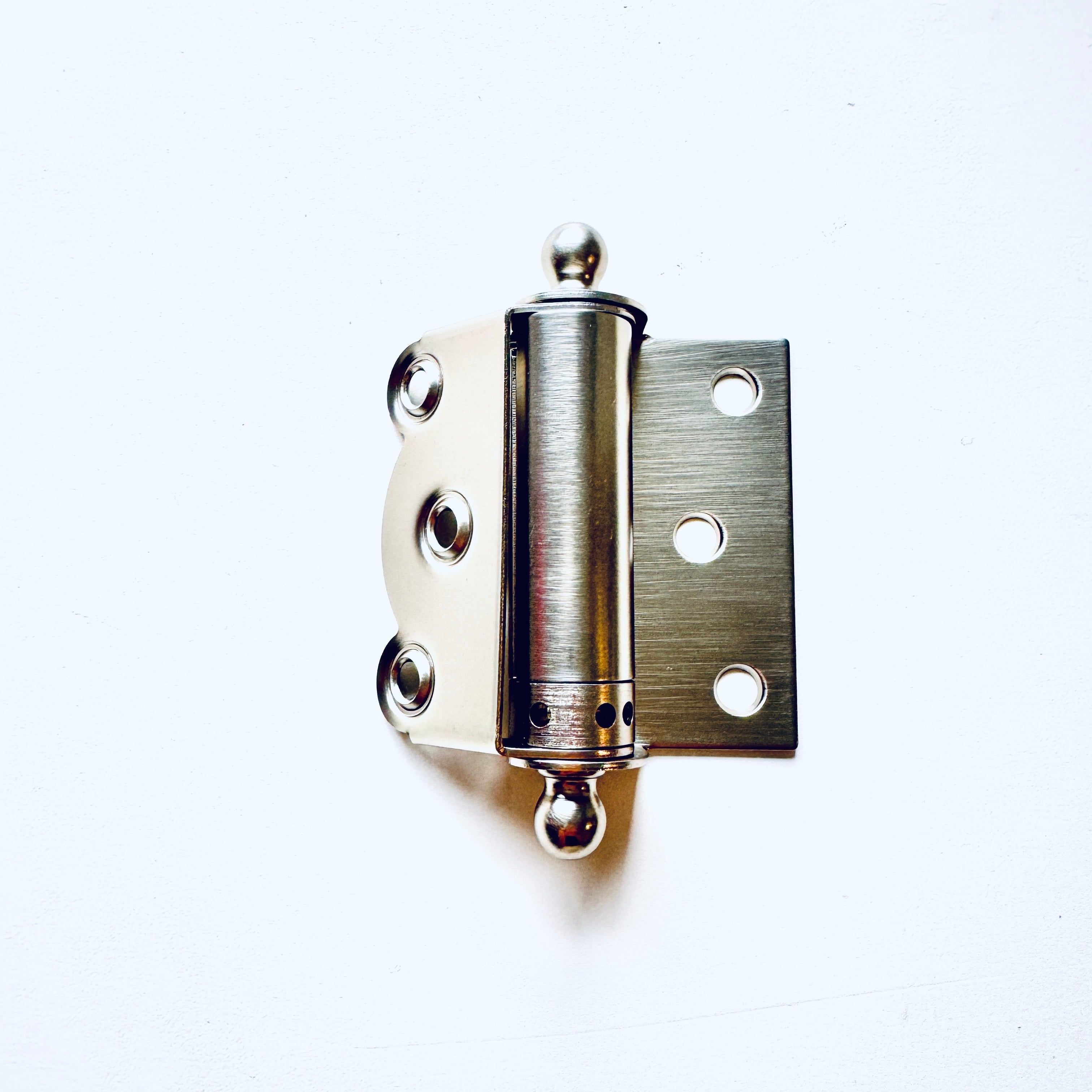 Brushed Nickel Finished Brass Half Surface Spring Door Hinge with Ball ...