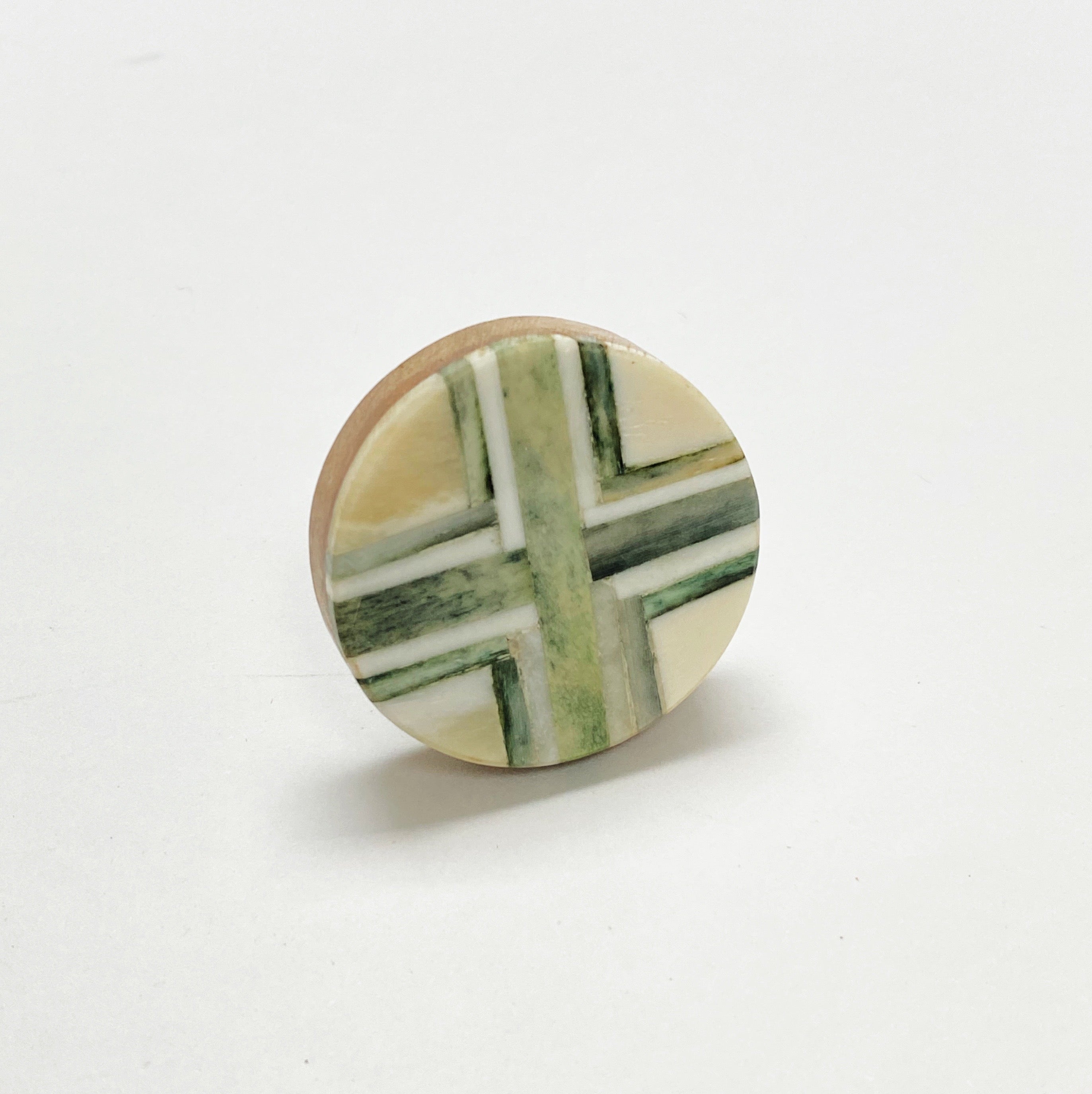 Bone Horn and Wood "Green Olive" Round Cabinet Drawer Knobs – Purdy ...