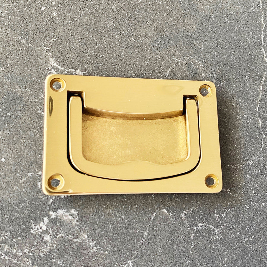 Brass Campaign Style Drawer Pull - Plain Recessed Drawer Pull – Purdy ...